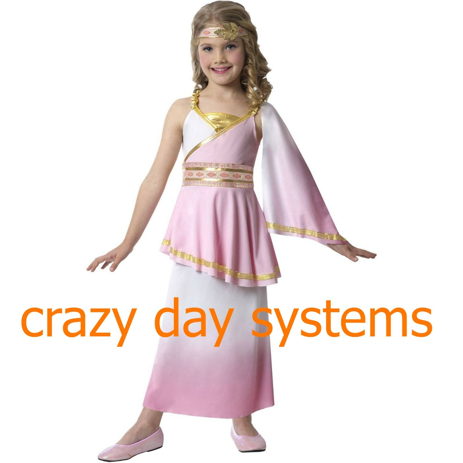 Goodmark Girls Pink Greek Goddess Princess Dress Sz 4 6 8 10 Greek ...