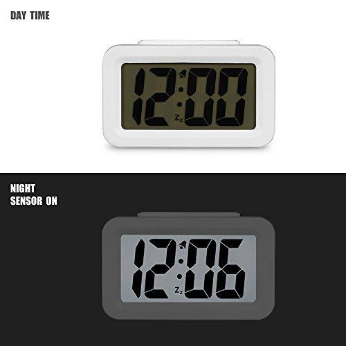 Hense Creative Nightlight Alarm Clock Bedside Desk Table Electronic ...