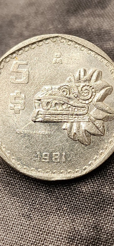 MEXICO $5 PESOS vintage 1981 Mexican / Aztec Quetzalcoatl god coin | eBay