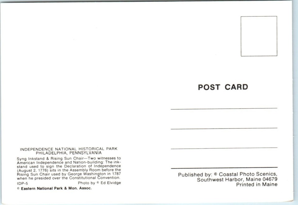 Postcard Independence National Historical Park Syng Inkstand & Rising ...