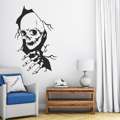 Peeking Skeleton Skull Decal Stickers Car Tumbler Window Wall JDM 22 ...