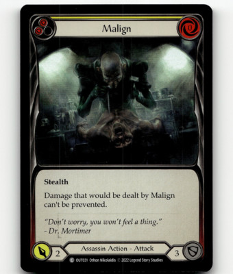 Flesh And Blood Malign (Yellow) FOIL Outsiders Common | eBay