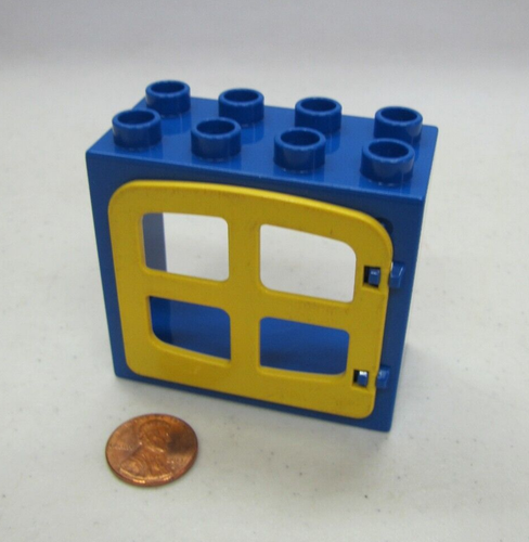 Lego Duplo MEDIUM BLUE & YELLOW WINDOW PANE DOOR UNIT Building Block ...