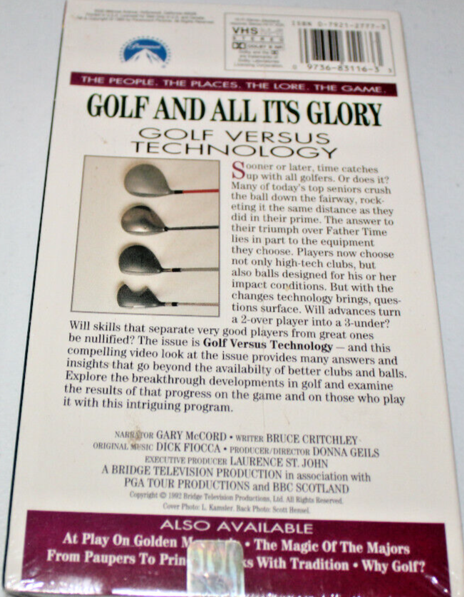 Golf and All It's Glory Golf Versus Technology (New Sealed VHS 1992 ...