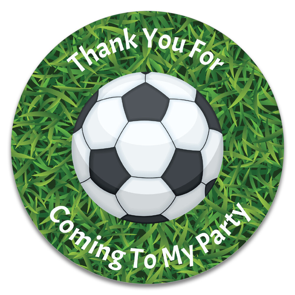 Pack of 24 48 Football Thank You For Coming To My Party Round Stickers ...