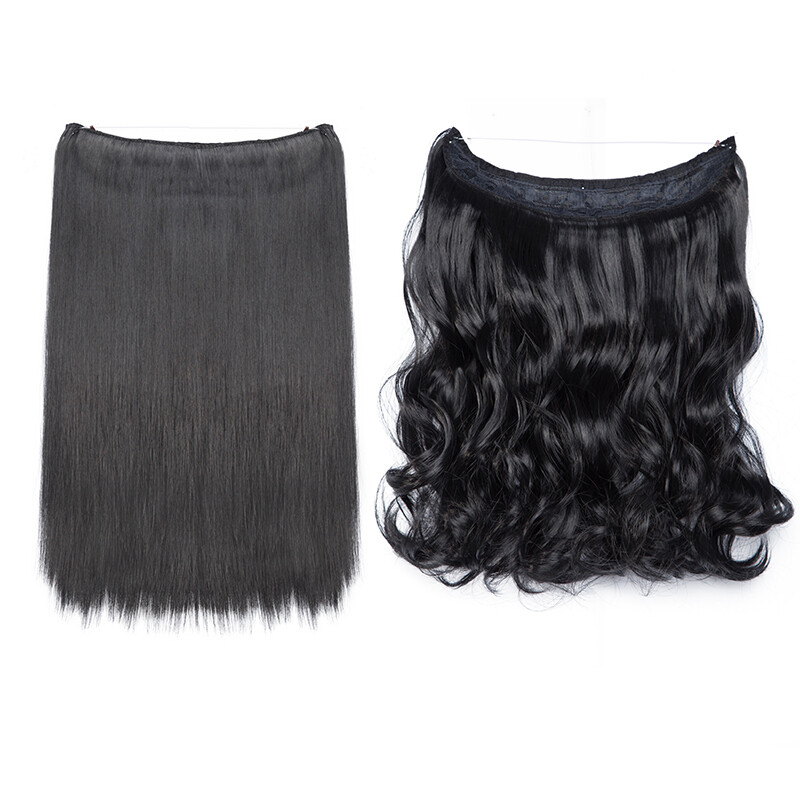 Secret Elastic No Clip Wire in Hair Extensions Natural Blonde Hairpiece ...