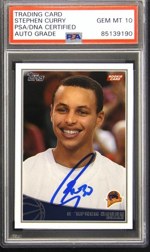 2009 Topps #321 Stephen Curry Rookie RC Autograph Auto PSA 10 Gem Mint ...