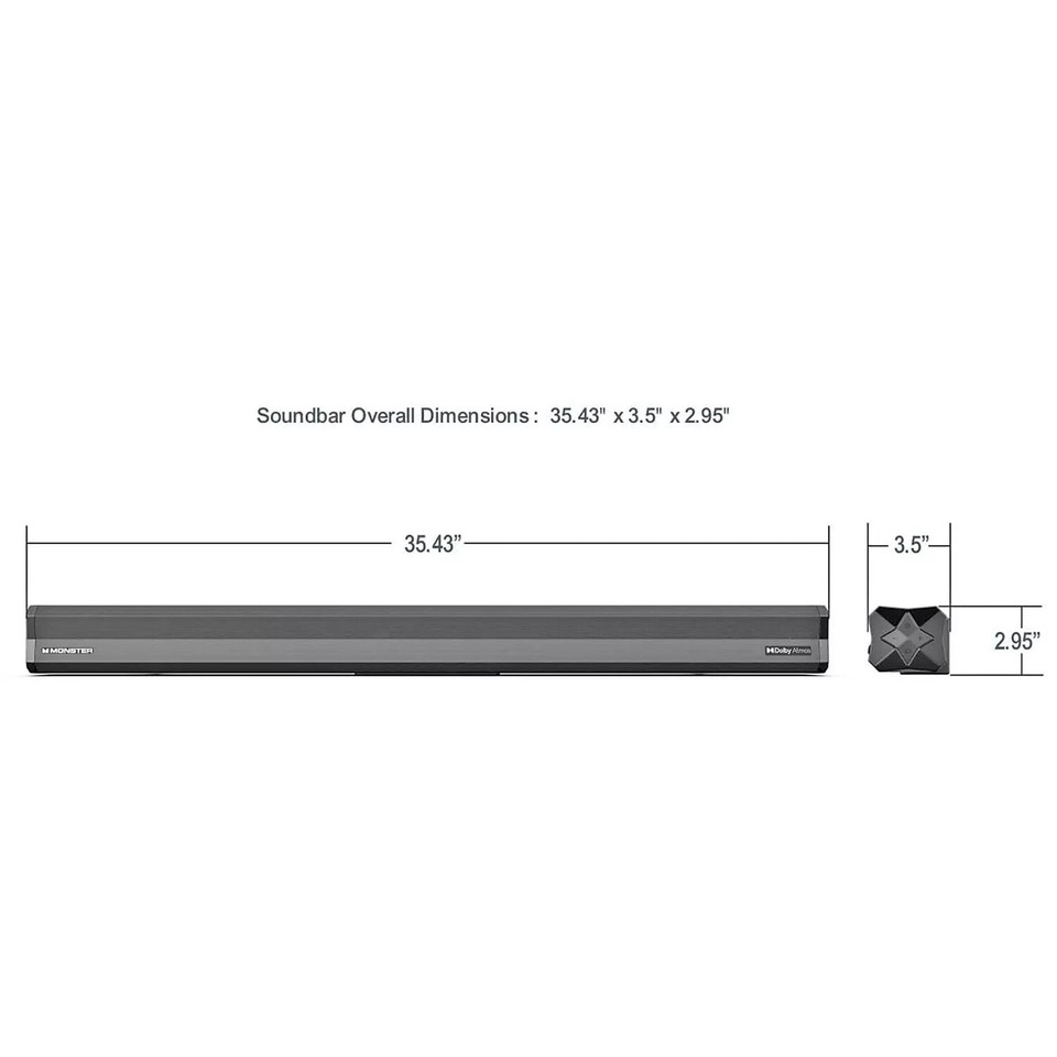Monster 36" Dolby Atmos Soundbar | eBay