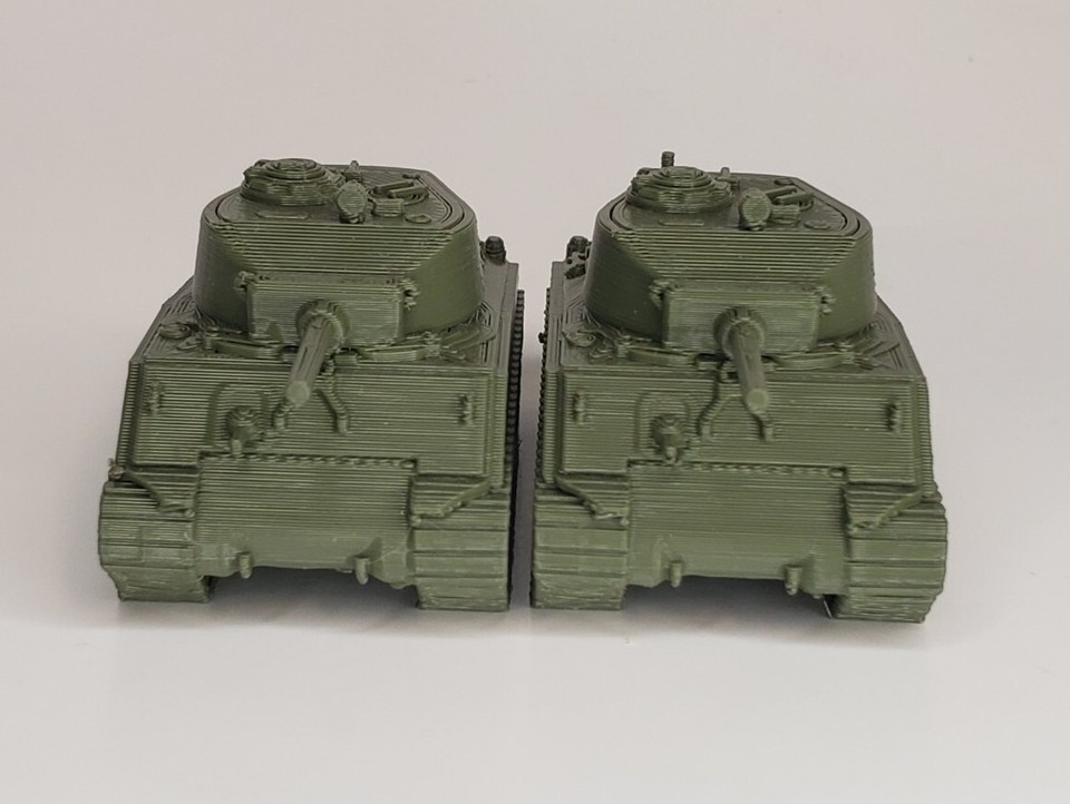 2 Pack - HO Scale - US M4 Sherman tank - Olive Green 1:87 Scale Mini ...