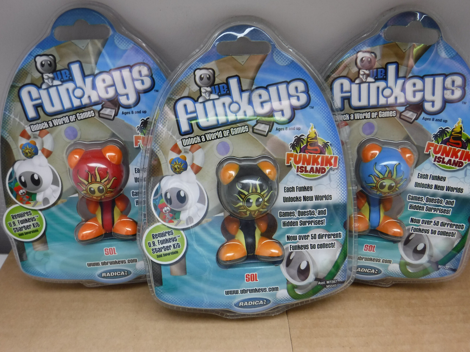3 Sol Radica UB Funkeys Funkiki Island Series Figure Red Black and Blue ...