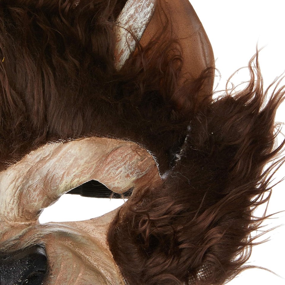 Smiffys Werewolf Half Face Latex Mask, Brown | eBay