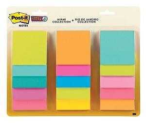 3M - 7100086887 - Post-it Notes 654-15SSMULTI2 3 in x 3 in (76 mm x 76 ...