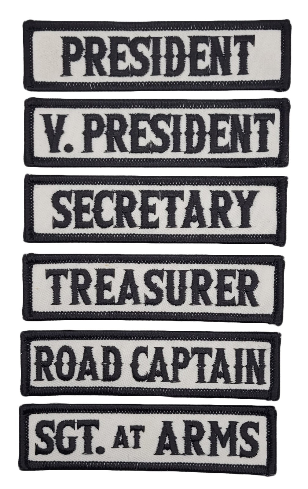 Officer Title Rank Vest Patches President VP MC Club Patch (6pc-Iron On ...