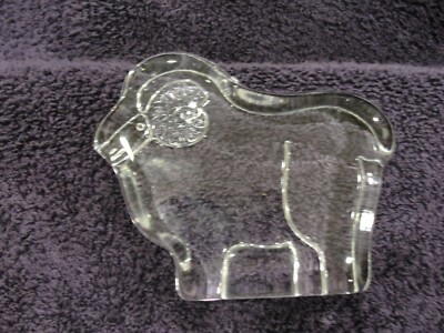 Full Crystal RAM Paperweight or Figurine ~ Unmarked ~ Swedish? Scand ...