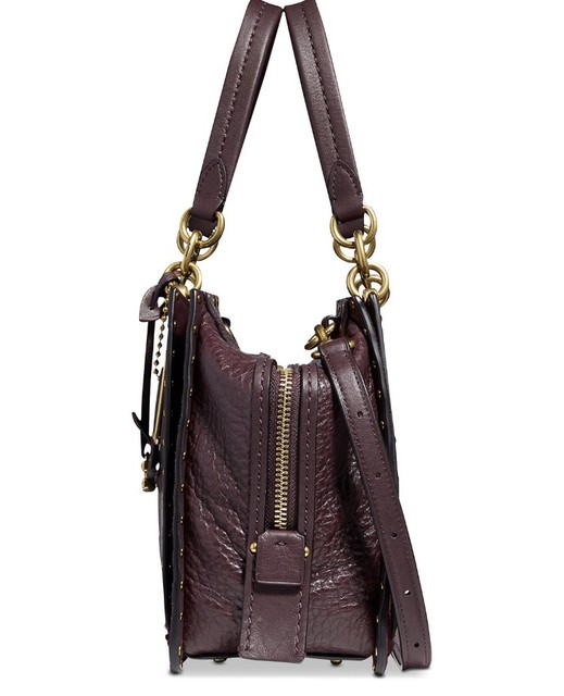 Coach 35617 Border Rivets Mixed Leather Dreamer Satchel Oxblood for ...