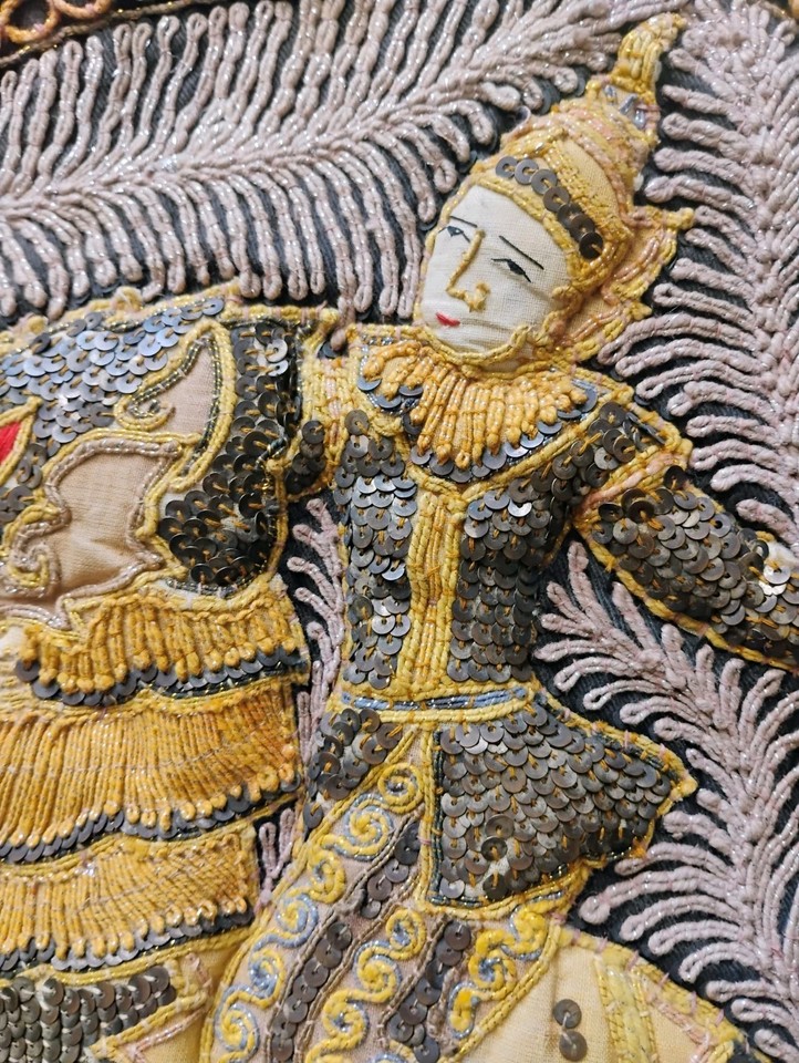 Vintage Asian Inspired Decorative Pillow Covers /RARE Trapunto,Raised ...