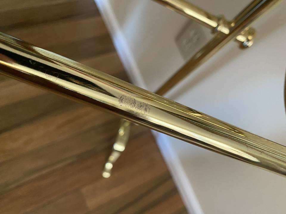 Frontgate Brass 5 Bar Freestanding Towel Stand Rack Signed Holds 10 ...