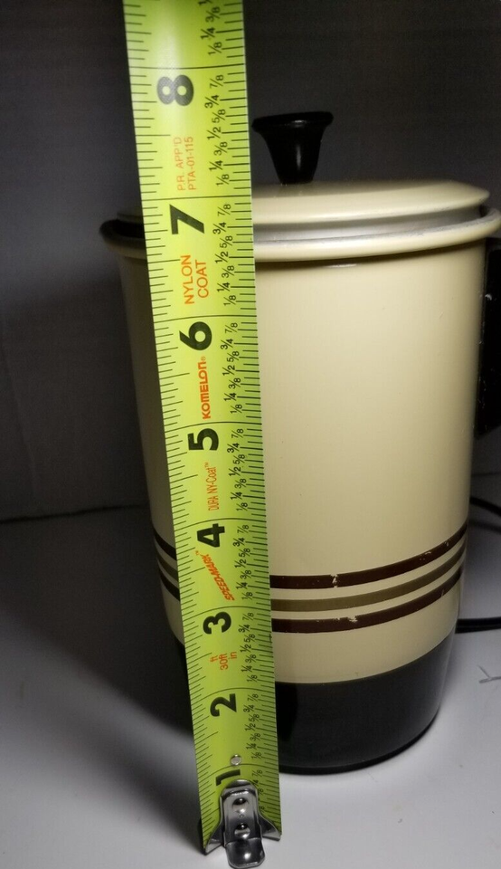 Vintage Haliant Electric Hot Pot Aluminum Yellow Brown Bands 4 Cup ...