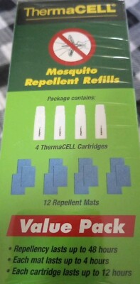 ThermaCELL Mosquito Repellent Refills 4 Butane Cartridge & 12 Mats ...