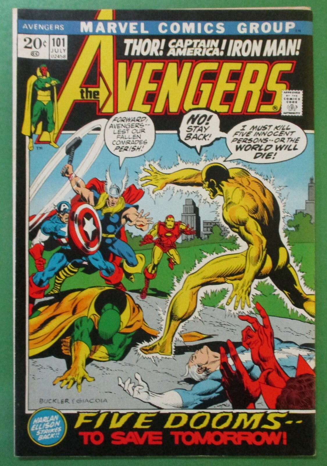 Avengers #101 Harlan Ellison Story 1972 Marvel Comics VF/NM | eBay