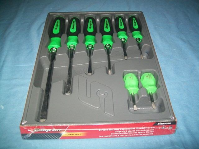 Snap-on Instinct Green Soft Handle 8pc Screwdriver Set SGDX80BG for ...