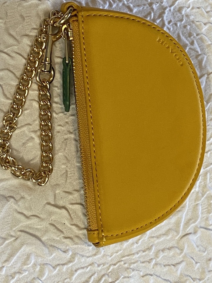 COACH LEATHER ORANGE SLICE LARGE COIN PURSE BAG CHARM CARD CASE NWT ...