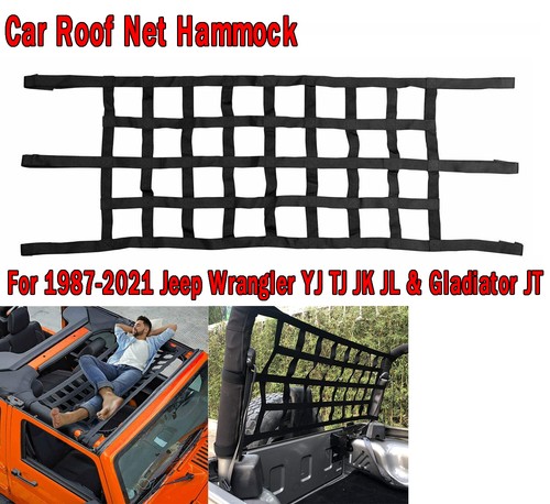 Car Roof Net Hammock Cargo Mesh for Jeep Wrangler JK JKU YJ Gladiator ...