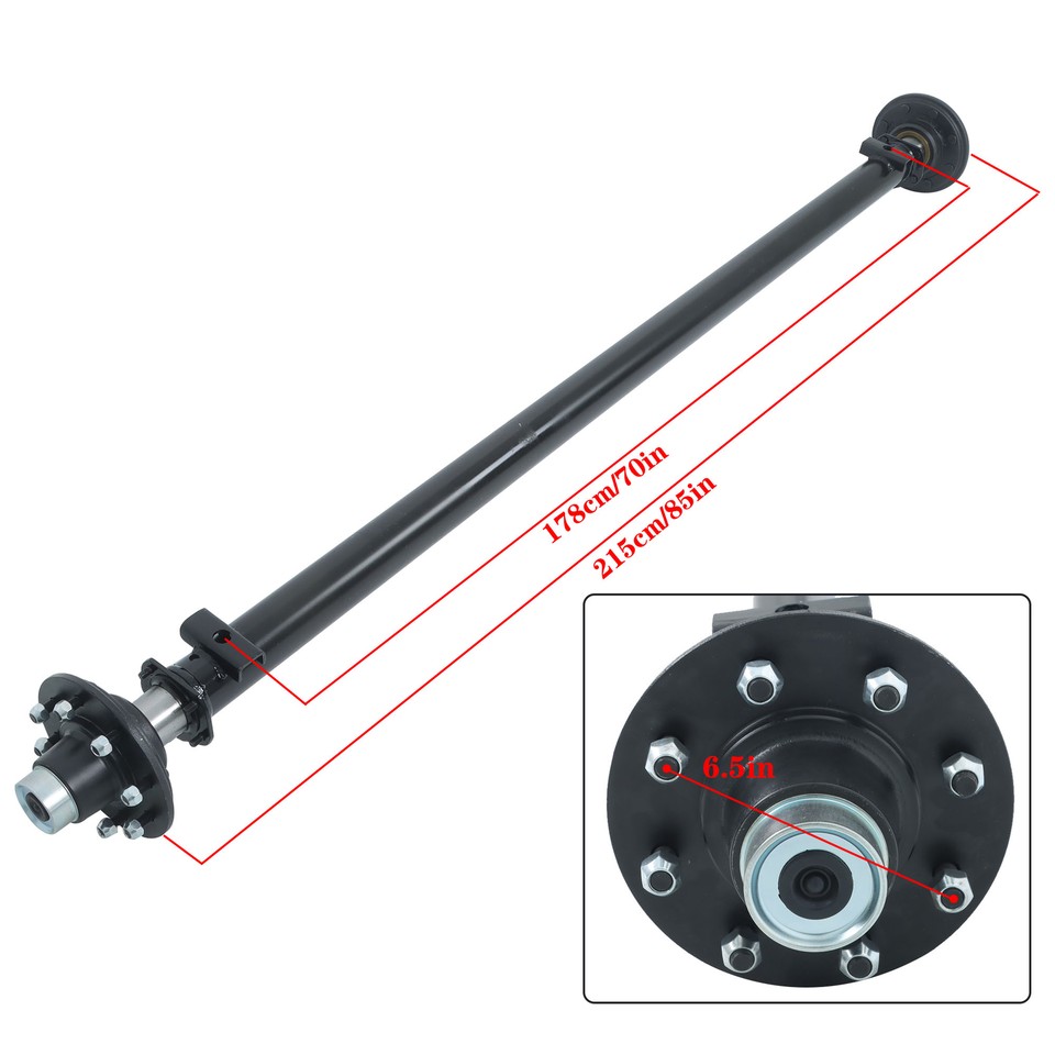 Trailer Axle 8 lug-6.5" 75" 85" Hub Face 58"70" Spring Center 7000lbs ...