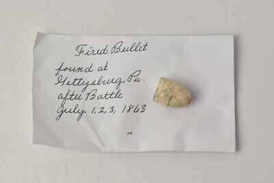 Fired Gettysburg Bullet Relic found after battle July 1-3 1863 The ...