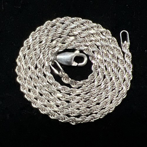 925 Sterling Silver ~ 2.5mm Rope Chain Link VTG Necklace ~ 18" ~ 8.6g ...