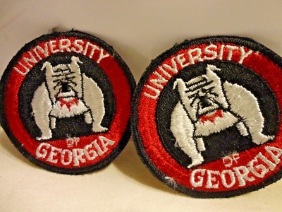 Set Of 2 University of Georgia UGA Bulldogs Monogram Logo Machine ...