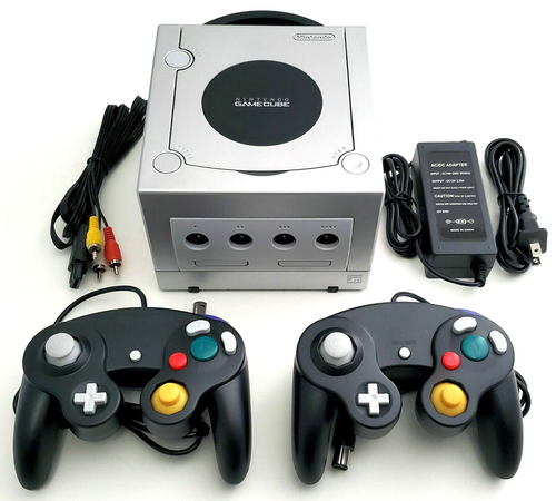 Nintendo GameCube DOL-101 Gaming System SILVER Console 2 Controller ...