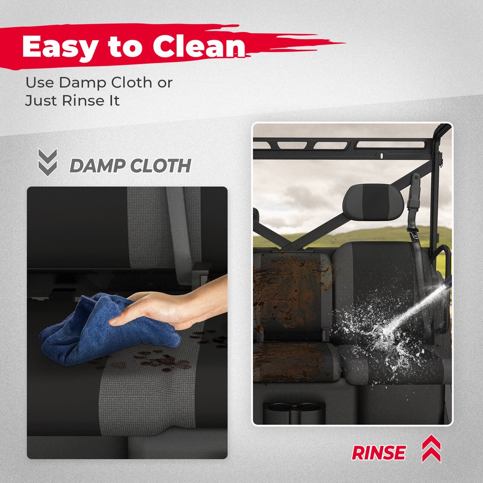 KEMIMOTO UTV Split Seat Cover Headrest for Polaris Ranger XP 1000 ...