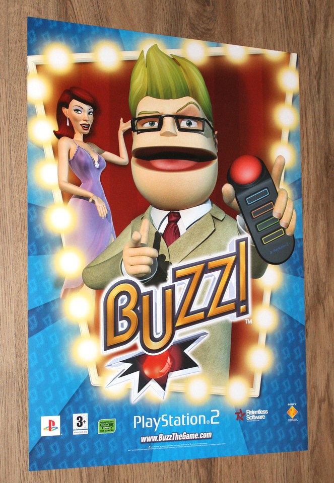 Buzz Buzz! very rare Promo Poster 59x42cm Playstation 2 | eBay