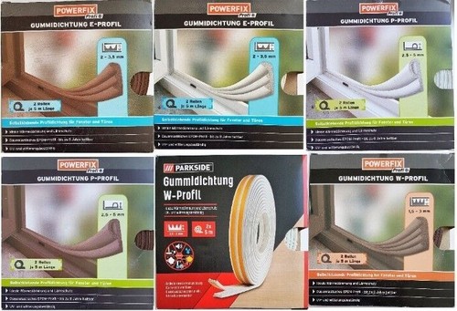 POWERFIX Gummidichtung W-P-E Profil weiss & braun Fensterdichtung ...