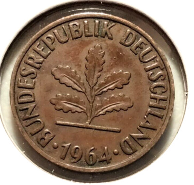 1964-D Germany 2 Pfennig Coin - KM#106 - (INV#6477) Combined Shipping ...