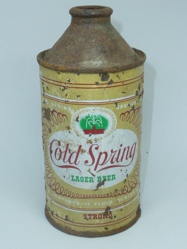 Empty Top Opened 12oz Cold Spring Lager Beer Cone Top ** Strong ...