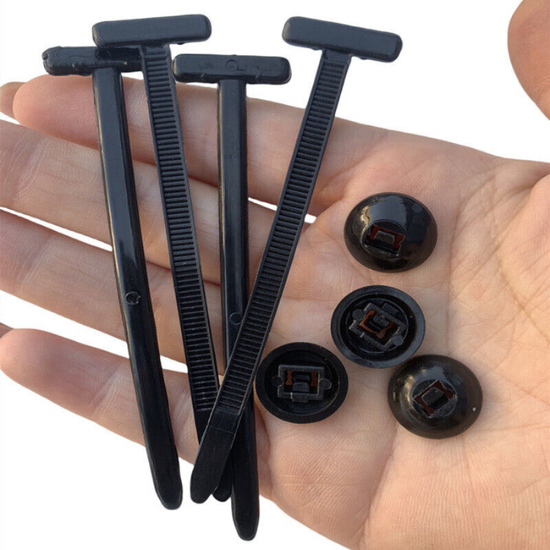50PCS Universal Car Cable Tie BuckleLocking Zip Ties Holder With Pin ...