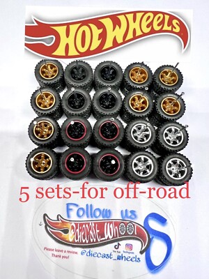 5 Sets - Mix Color Off-Road - Hot Wheels Rims & Rubber Tires 1/64 Scale ...