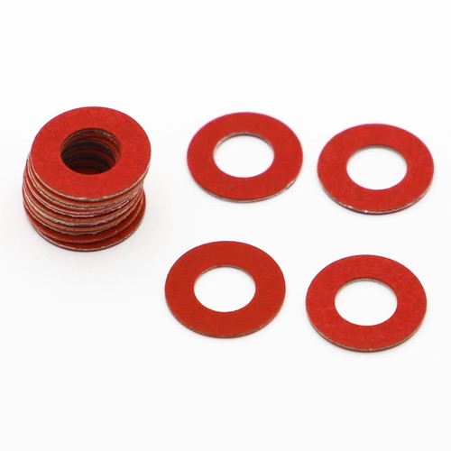 Red Steel Paper Flat Washer Insulation Gasket Ring Spacer M2 to M16 20 ...