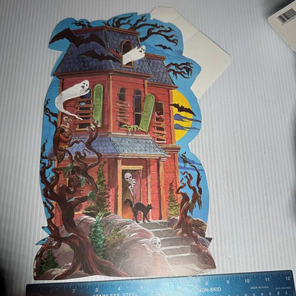 Vintage Halloween Eureka Die Cut Haunted House New Old Stock Spooky ...