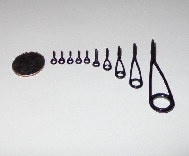 Set 10 Fuji BKLAG Slim Ring Black Alconite Fishing Rod Spinning Guides ...