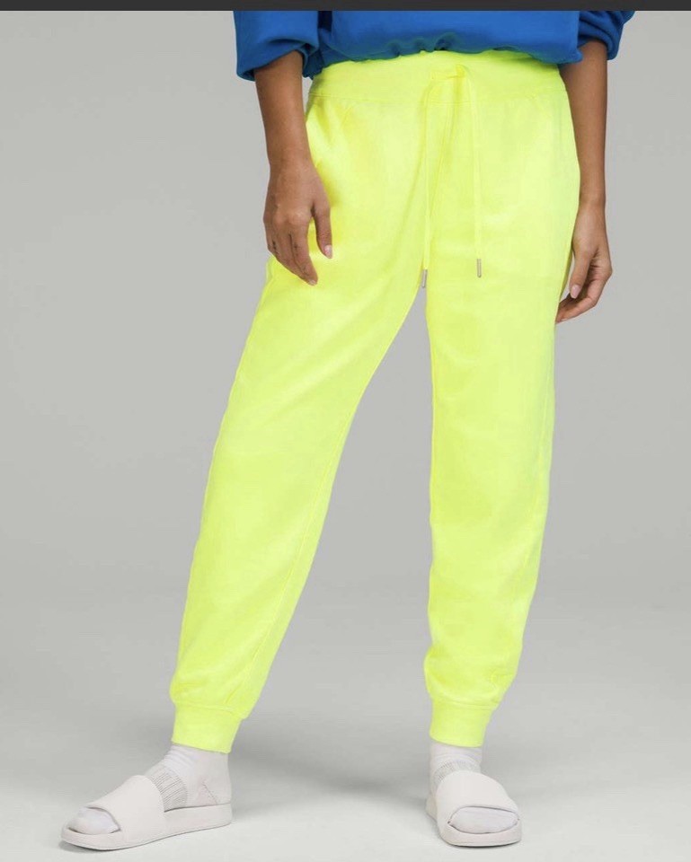 Lululemon Sweatpants 6 Highlight Yellow Scuba High Rise French Terry ...