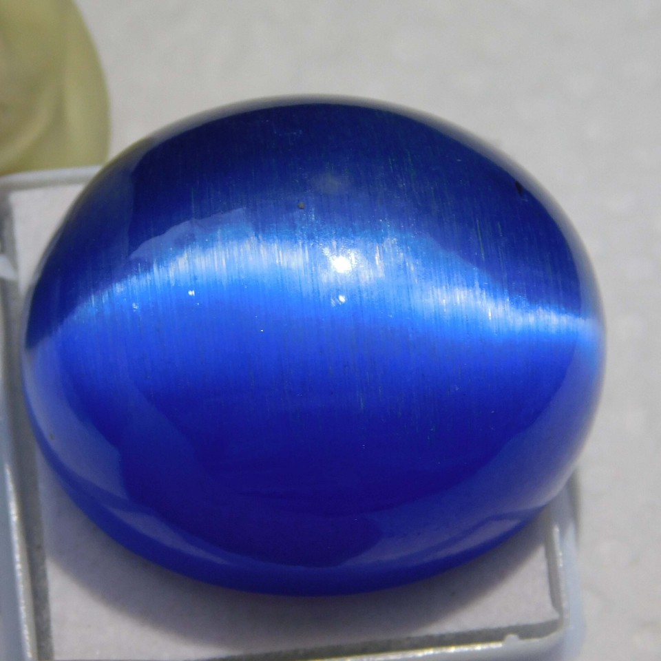 104.45 Ct Natural Chrysoberyl Blue Cats Eye Oval Cabochon Cut Loose ...