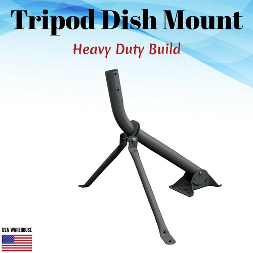 Satellite Dish Mount Tripod Foot DirecTV Pole HDTV Antenna Outdoor MAST ...