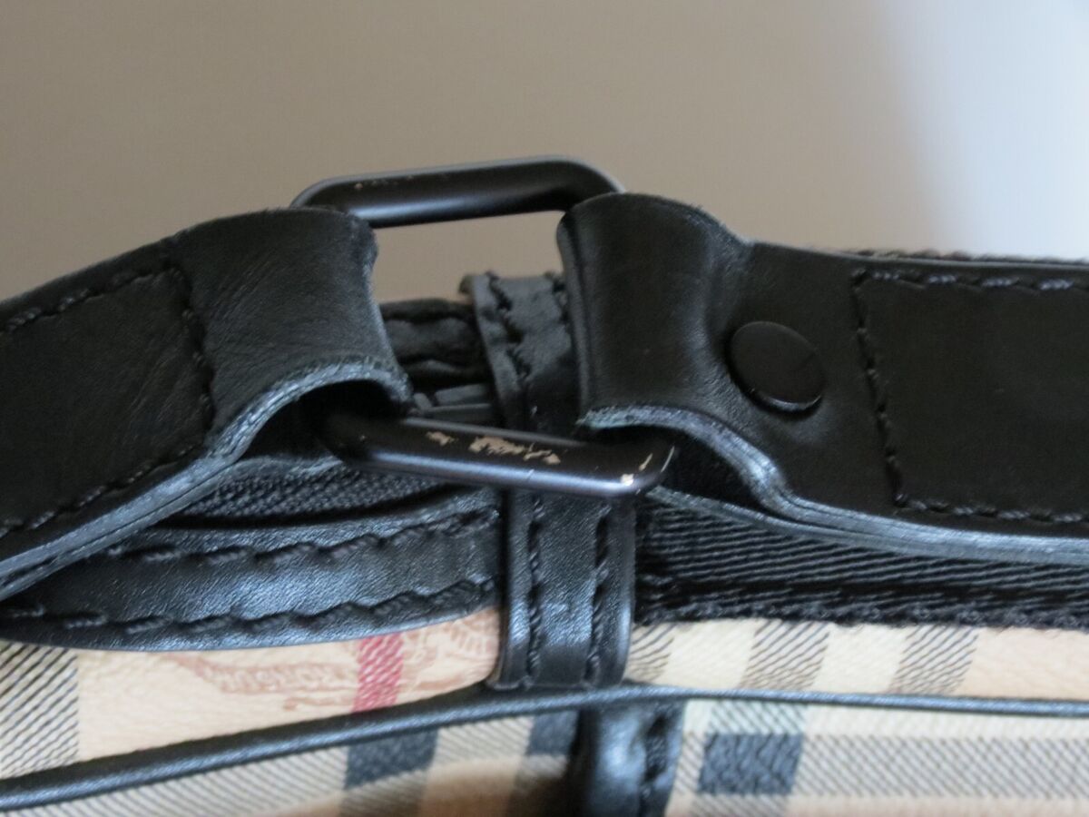 Unisex BURBERRY Beige/Black Haymarket Check PVC Canvas and Unisex BURBERRY Beige/Black Haymarket Check PVC Canvas and