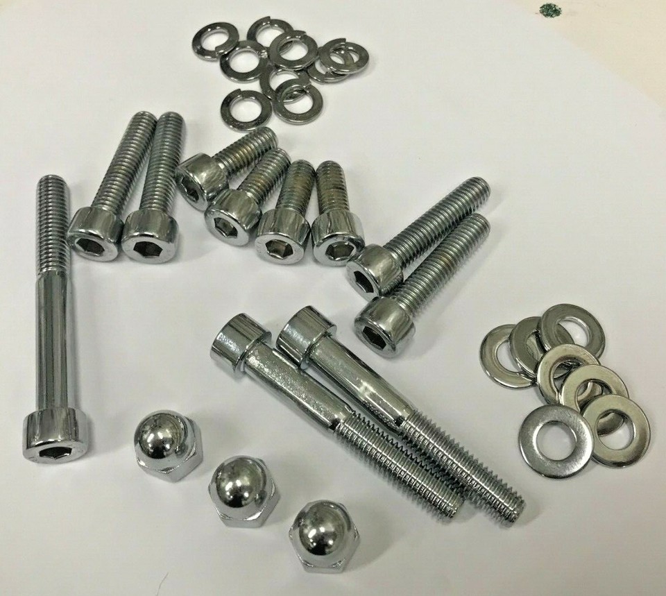 YAMAHA XS650 CHROME TRIPLE TREE ALLEN BOLT NUT KIT chopper bobber cafe ...