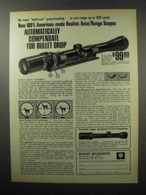 1968 Realist Auto/Range Scopes Ad - Bullet Drop | eBay