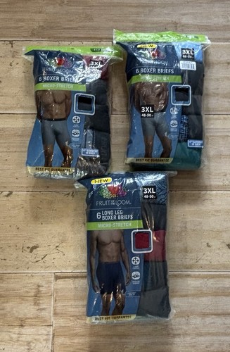 Lot Of 3-NEW Fruit of the Loom ~ 6 pack of Mens Long Leg Boxer Briefs ...