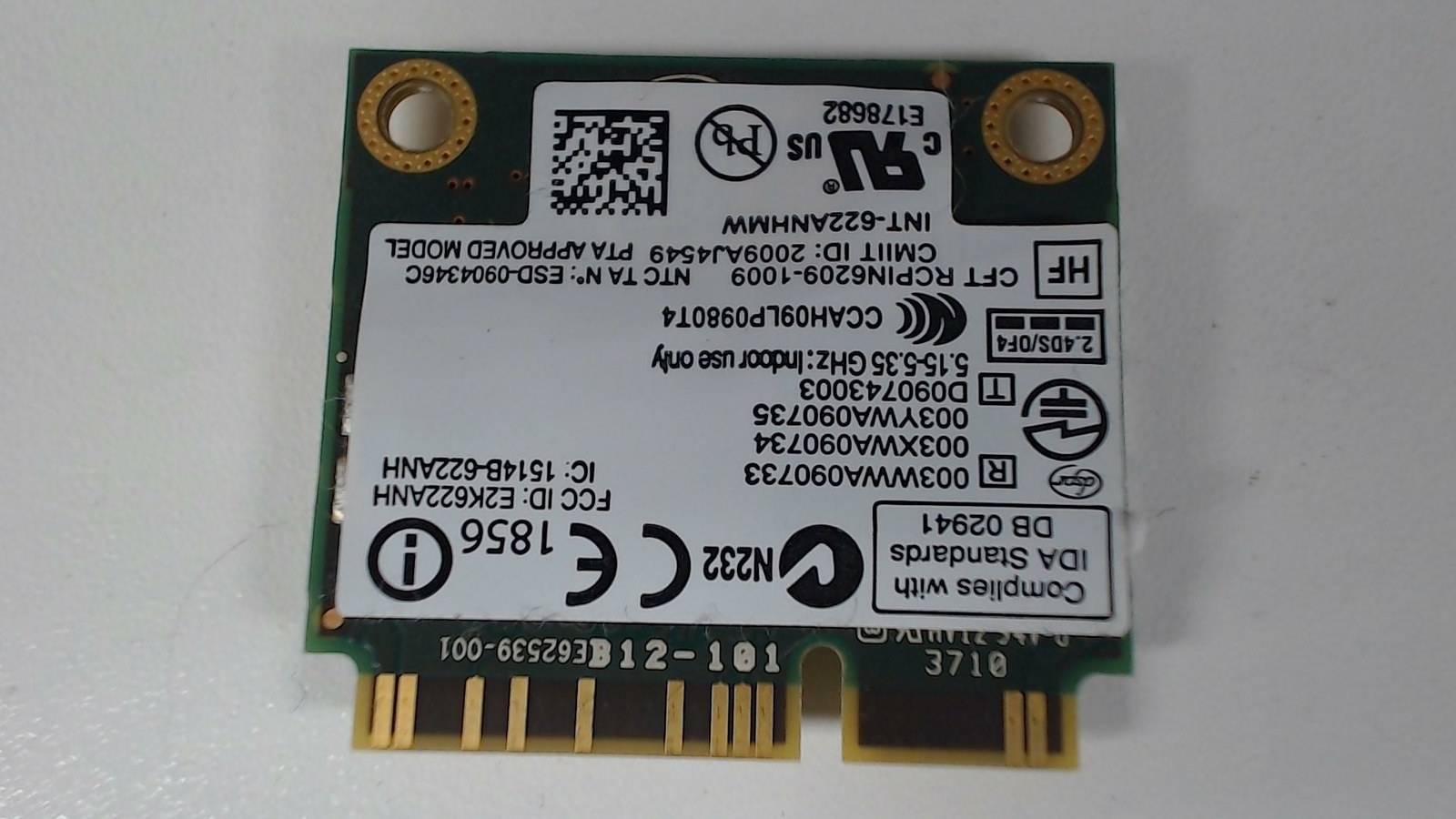 Intel Centrino Wifi Card 622ANHMW Dell 02GGYM Latitude E6410 | eBay